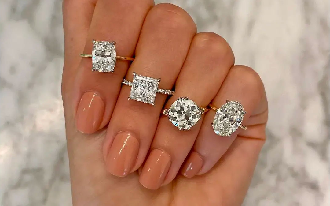 Understanding diamond shapes - 8 carat diamond rings